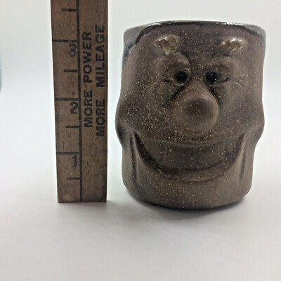 Funny face pottery mug cup glass small artisan handcrafted | eBay