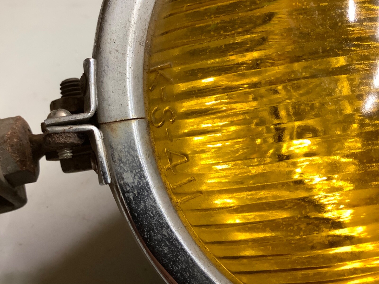 Vintage AUTO Truck fog lamp DRIVING light early KILBORN SAUER 411 amber ...
