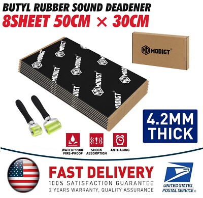 Butyl Heat Insulation & Vibration Dampening Mat+Tools for Car Hood ...