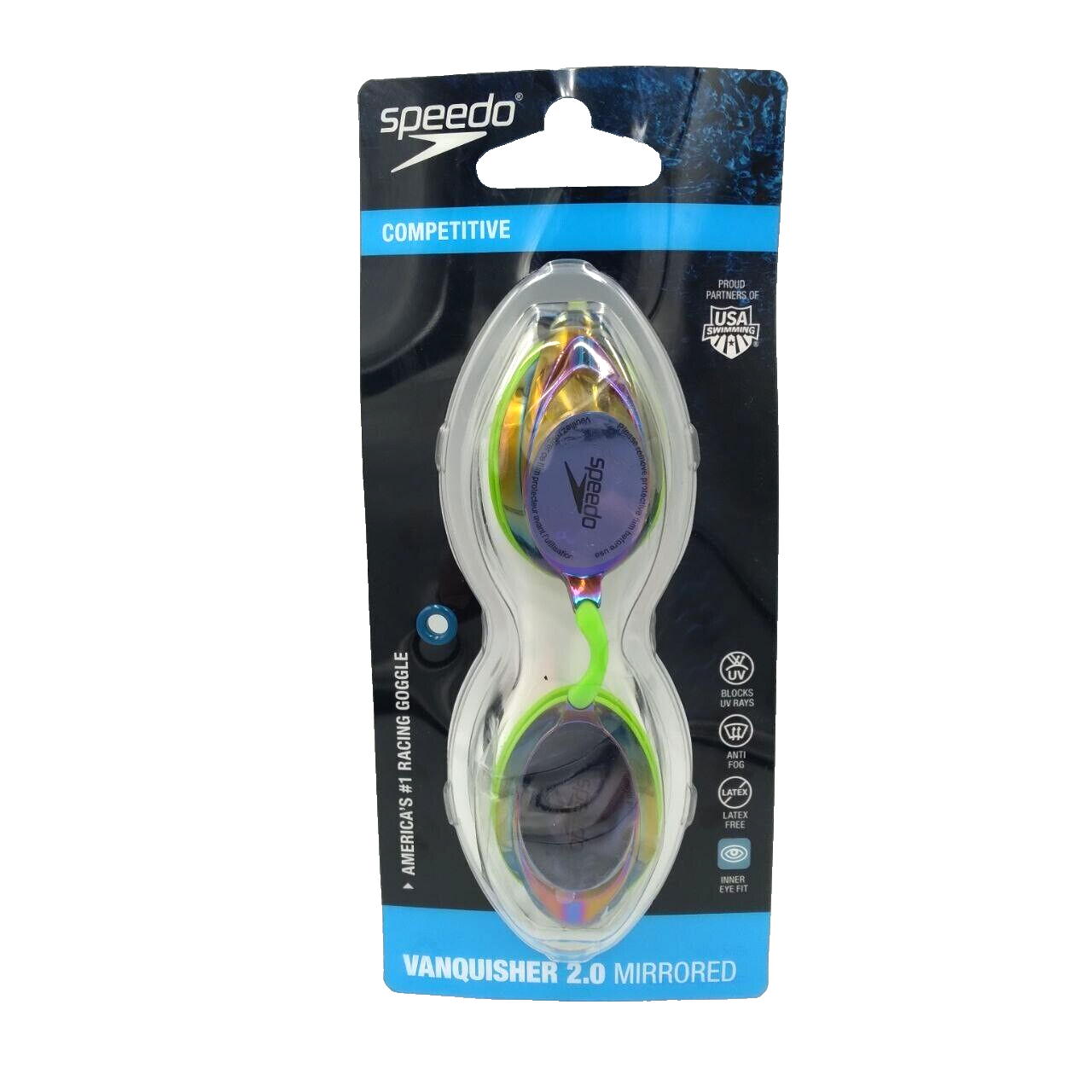 Speedo Competitive Vanquisher 2.0 Swimming Goggle Racing Keylime Unisex ...