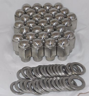 SET OF 32 STAINLESS STEEL EAGLE DUALLY WHEEL RIM LUG NUT & WASHER MAG ...