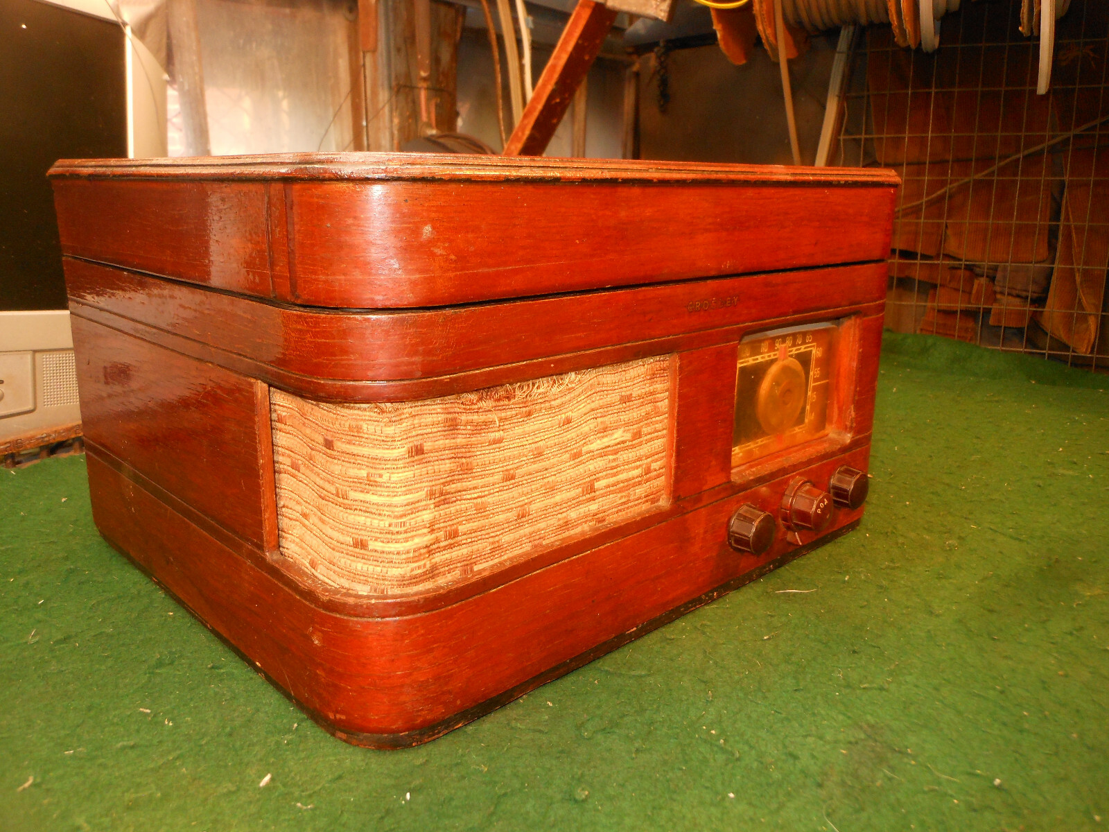 Antique Crosley radio & turntable Model No. 56-TP-L art deco tube Works ...