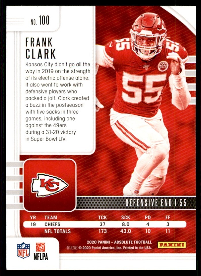2020 Panini Absolute #100 Frank Clark | eBay