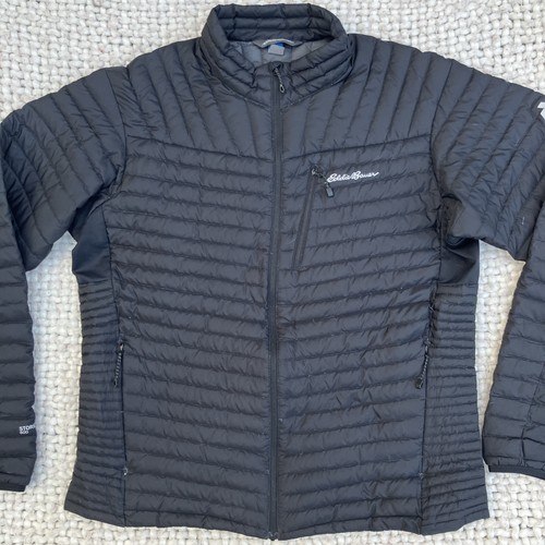 Eddie Bauer Storm Down 800 Puffer Jacket Mens L Black Quilted Zip First ...