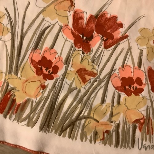 Vera Neumann Vintage Tablecloth 60” Red Yellow Poppies | eBay