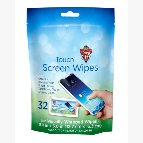 Dust-Off 32 TOUCH SCREEN CLEANING WIPES Phone Tablet TV Camera Laptop ...