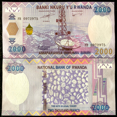Rwanda Africa 2000 Francs 2014 Banknote World Paper Money UNC Currency ...