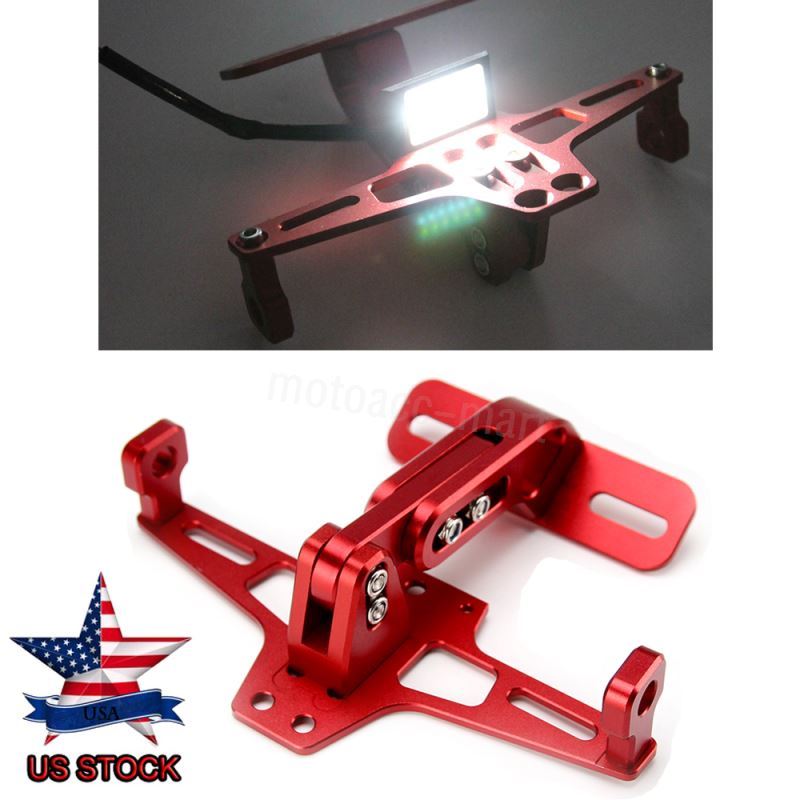 US CNC UNIVERSAL ADJUSTABLE FOLDING LICENSE PLATE HOLDER TAILLIGHT ...