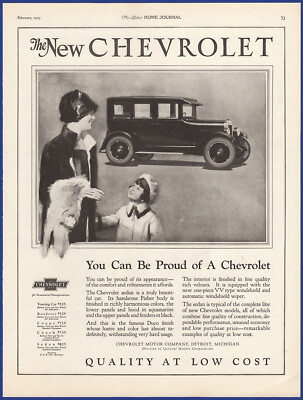 Vintage 1925 CHEVROLET Automobile Motor Car Ephemera Roaring 1920's ...