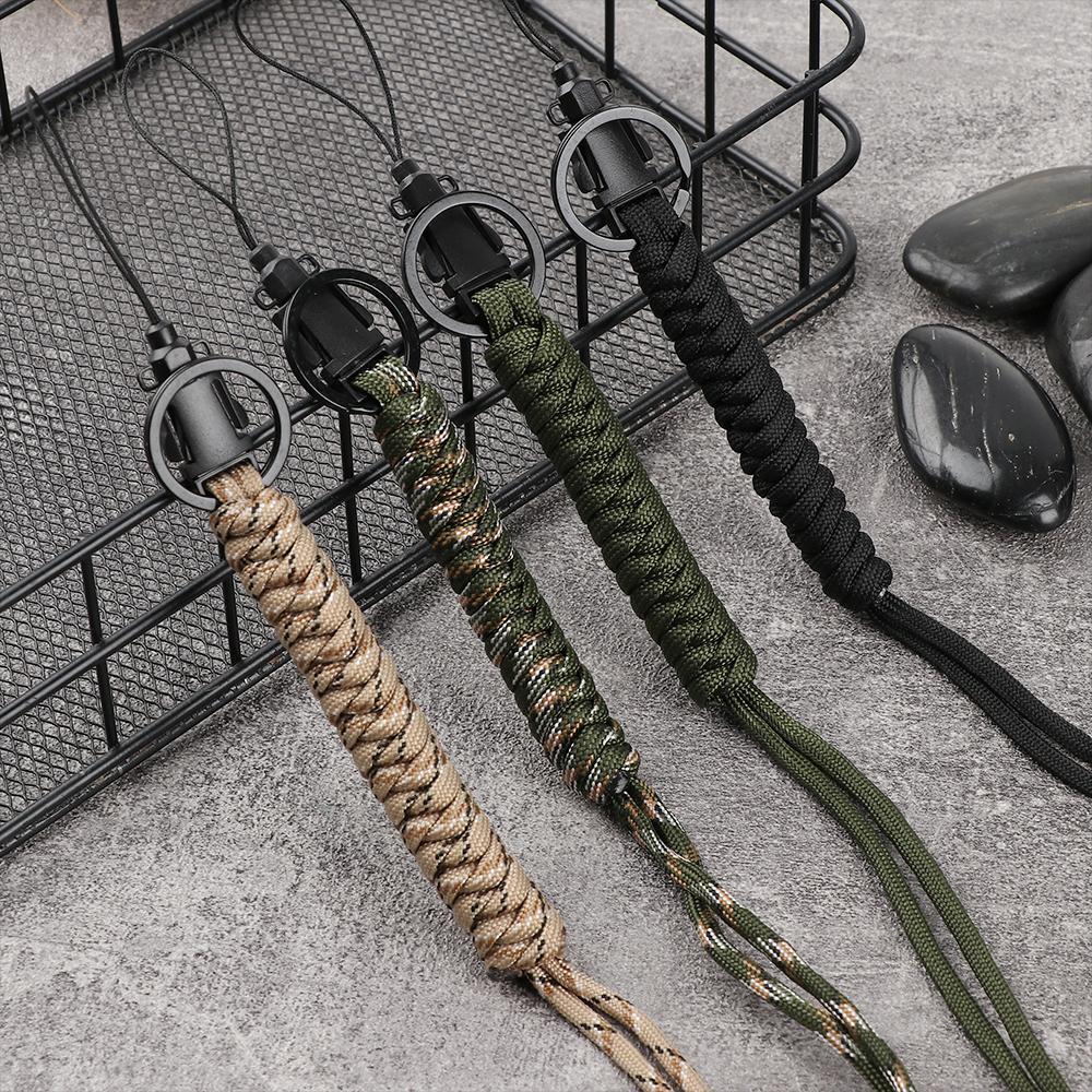 Self-Defense Lanyard Rotatable Buckle Key Ring Paracord Keychain ...