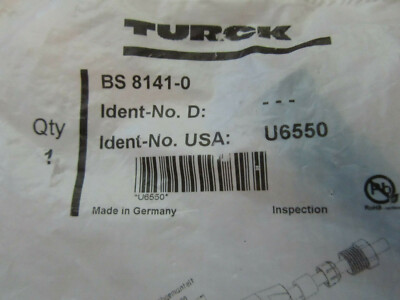 TURCK BS8141-0 U6550 CONNECTOR FIELD WIREABLE UNUSED SEALED | eBay
