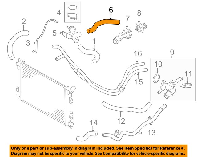 Kia OEM 2014 Forte Radiator-upper Hose 254113X600 for sale online | eBay
