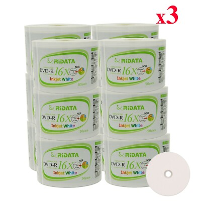 1800 Pcs Ridata DVD-R 16X 4.7GB White Inkjet Hub Printable Blank ...