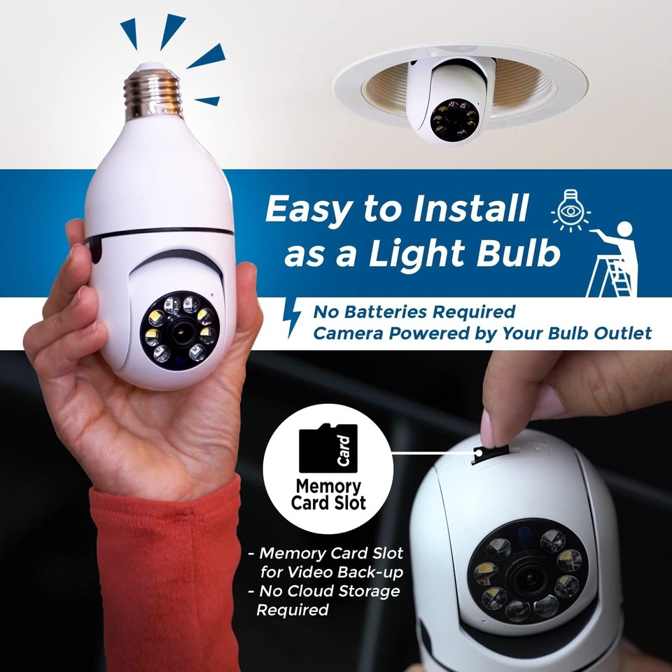 SIGHT BULB Motion Detecting 360-Degree Indoor/Outdoor Wi-Fi Home ...