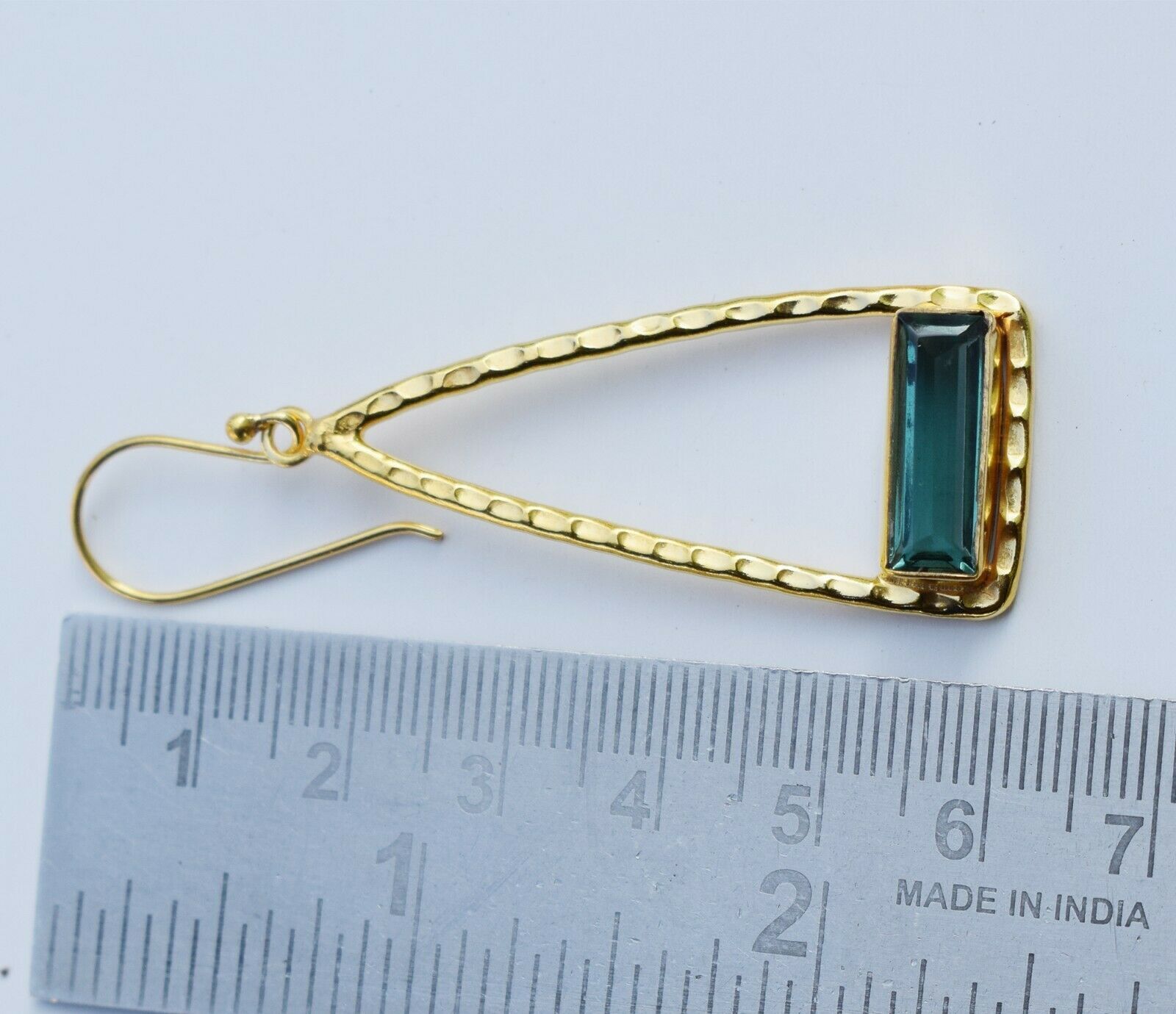 925 Sterling Silver Rectangle Shape Green Amethyst Stone Handmade Earrings Lots | eBay