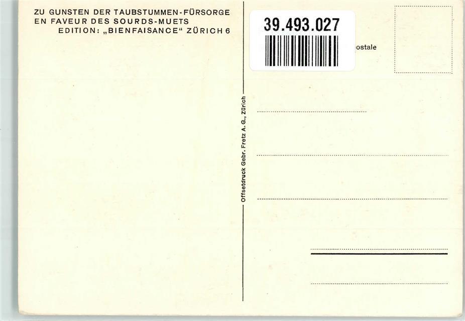 39493027 - Zuerich Bienfaisance Taubstummen-Fuersorge Nr. 6 Gemaelde ...