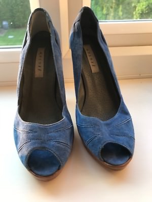 Stunning blue peep toe Jigsaw shoes size 38 perfect for weddings and ...