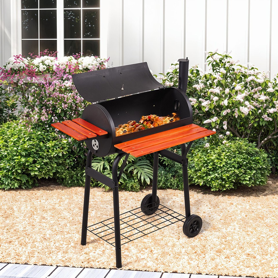 Barrel Barbecue Grill Oil Barrel Stove Outdoor Camping BBQ Cooking ...