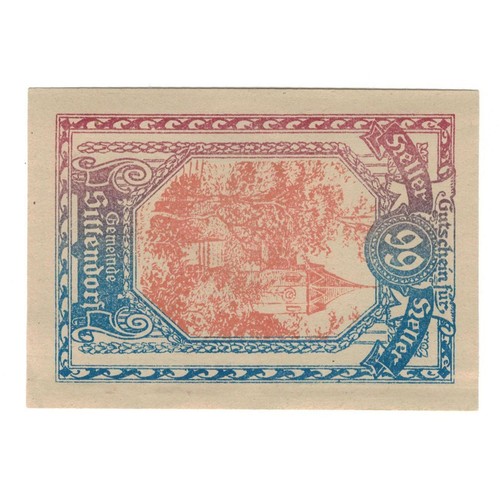 [#325019] Banknote, Austria, Sittendorf N.Ö. Gemeinde, 99 Heller, Texte ...