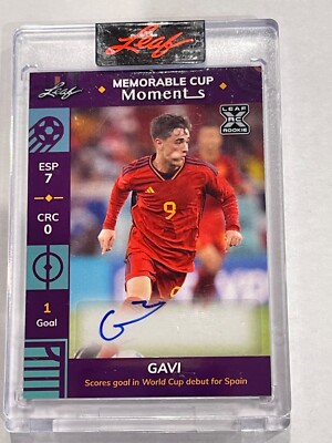 leaf cup memorable moments Spain And Barca Star Gavi auto rookie /59 | eBay