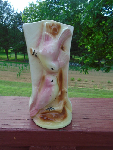 Vintage Ceramic Pink Love Bird Planter Vase | eBay
