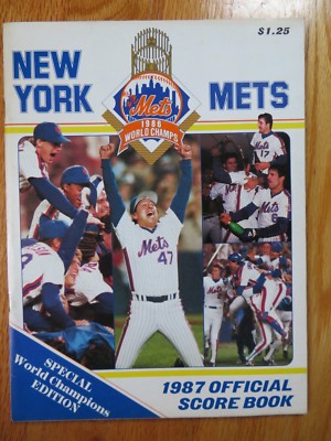 1987 Official NEW YORK METS Score Book Magazine 1986 WORLD CHAMPIONS on ...