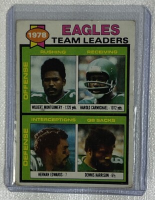 PHILADELPHIA EAGLES 1978 TEAM LEADERS CHECKLIST Card 151 HAROLD ...