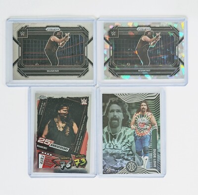WWE TOPPS 4 CARD MIC FOLEY LOT MANKIND DUDE LOVE CHROME ATTAX HERITAGE ...