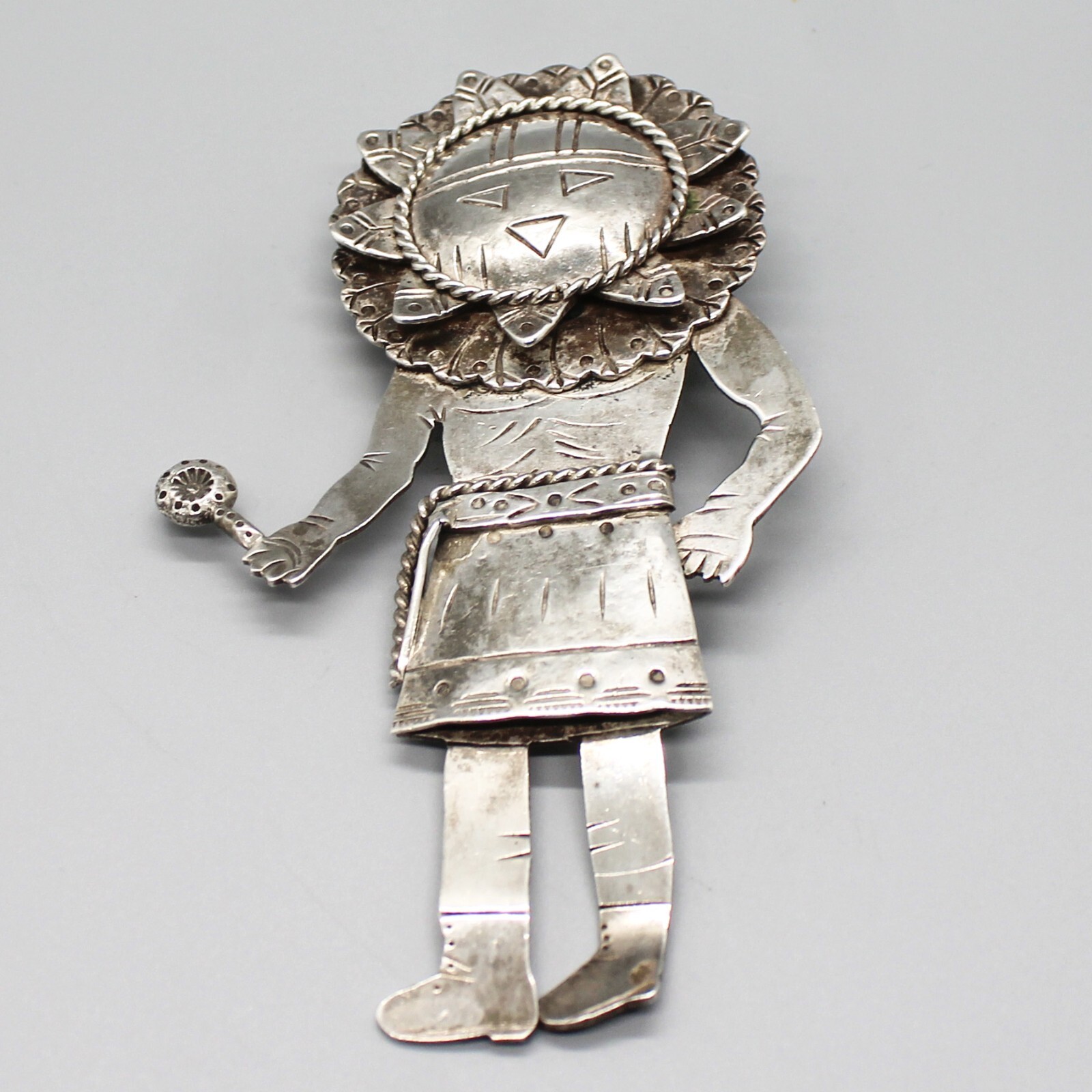 VINTAGE BUDDY LEE MOSSMAN-LARGE STERLING SILVER SUNFACE DANCER KACHINA ...