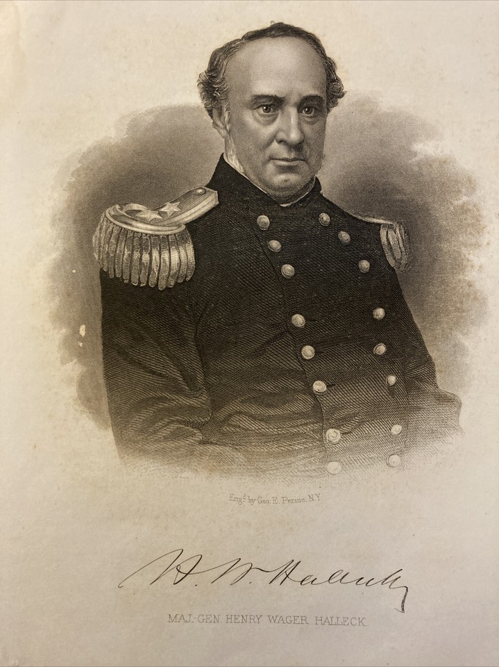 Civil War Army General HENRY WAGER HALLECK ~ Original Print Engraving c ...