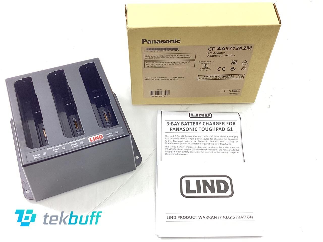 Panasonic LIND 3-Bay Battery Charger for FZ-G1 Toughpad - (FZ-LND3BAYG1 ...