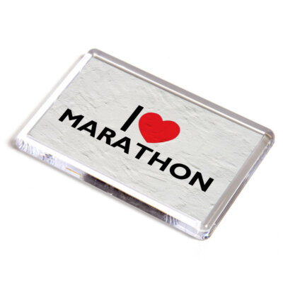 FRIDGE MAGNET - I Love Marathon - Sports & Games Gift | eBay