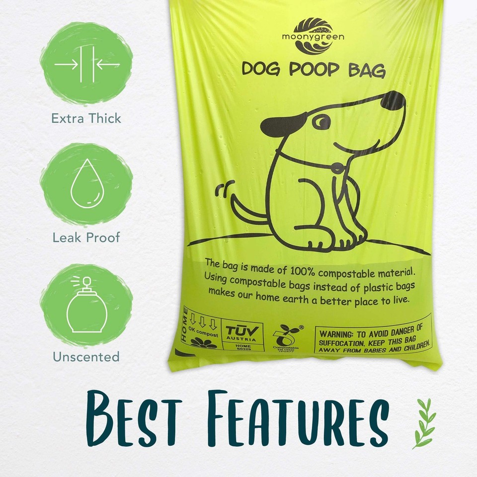 Dog Poop Bag, Compostable Doggie Poop Bags Refills, Eco-Friendly Pet ...