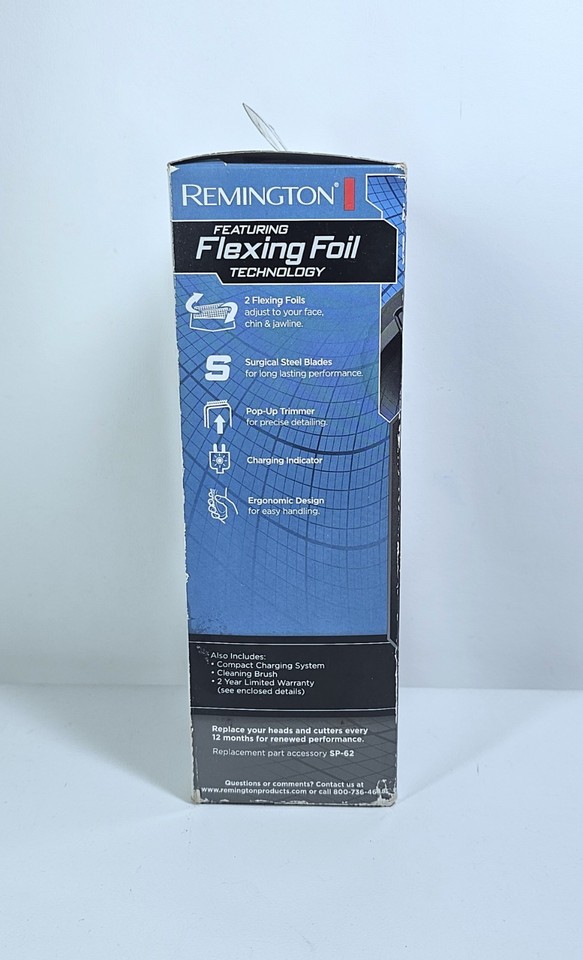 Remington F3 Cordless Rechargeable Electric Shaver With 2 Flexing Foils ...