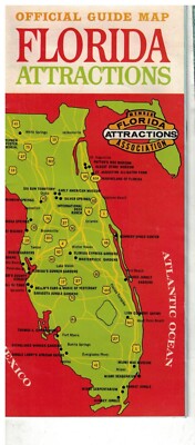 Vintage Travel Brochure 1960s Official Guide Map Florida Attractions | eBay
