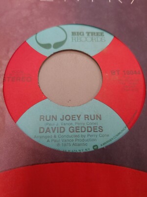 DAVID GEDDES RUN JOEY RUN 7" VINYL 45RPM RARE OOP VERY GOOD | eBay