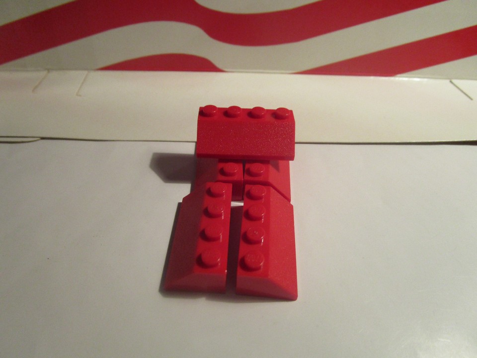 Lego (5) RED BRICKS 2 x 4 45% SLOPE HOGWARTS EXPRESS 4841 CITY ...