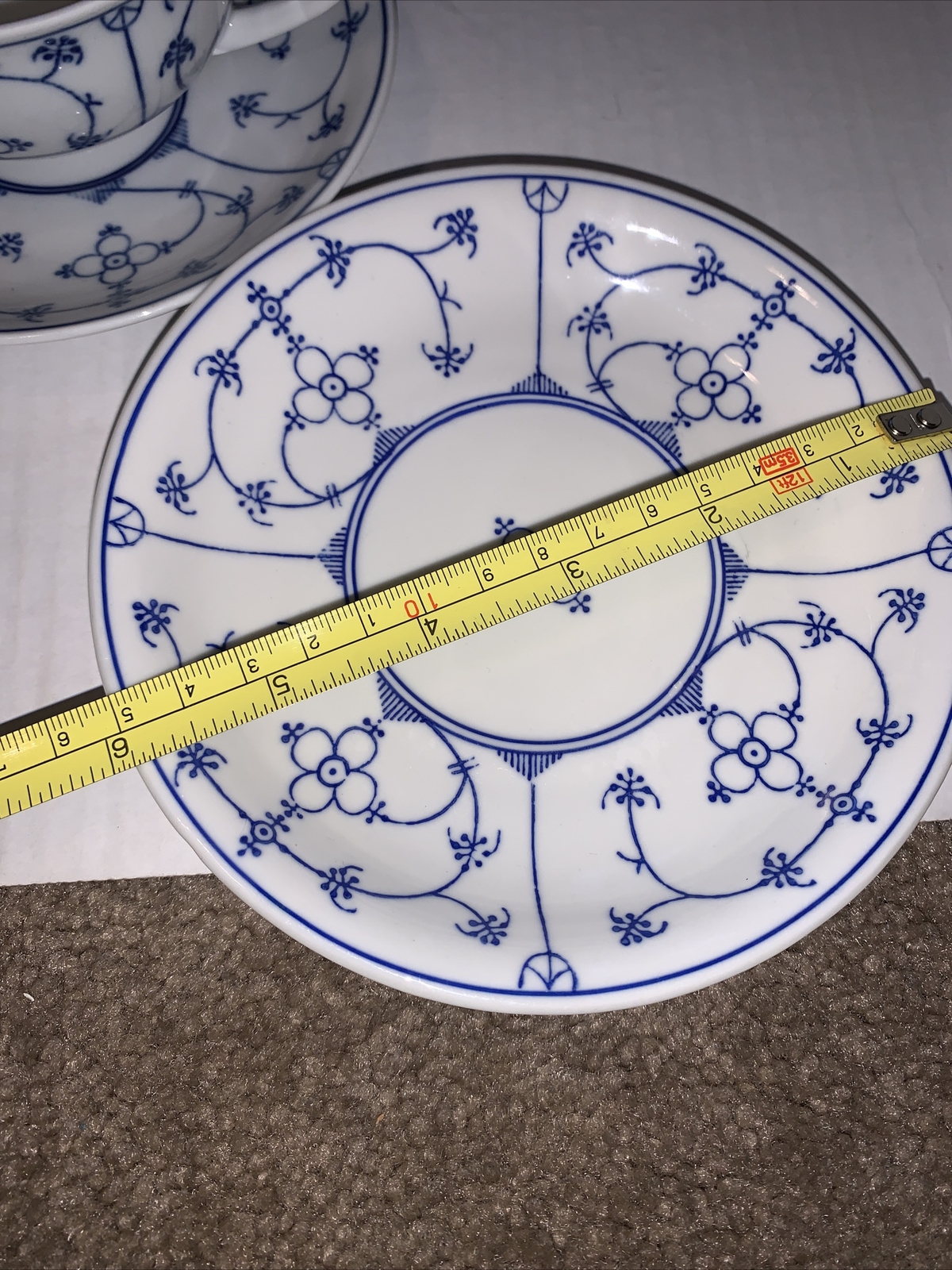 Winterling STRAWFLOWER 9 Pc Lot Blue White Vegetable Bowl Tea Cups ...
