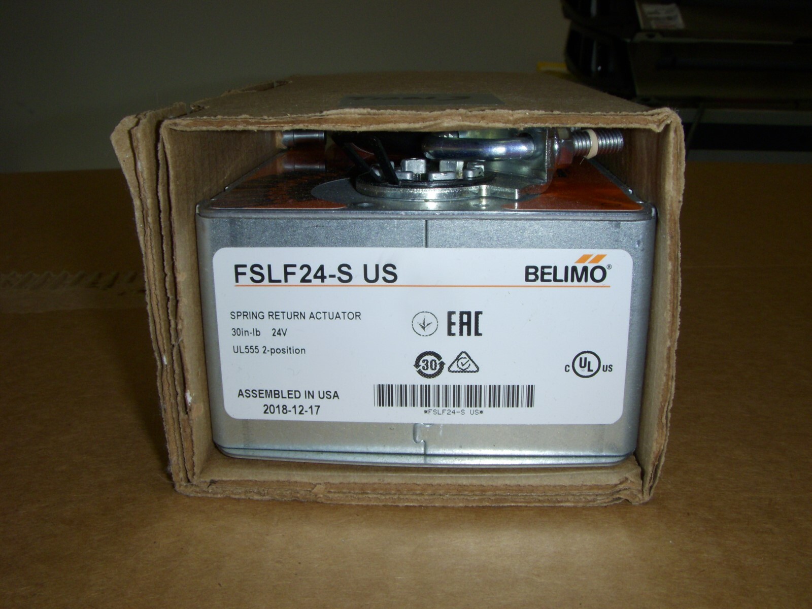 Belimo FSLF24-S US Fire & Smoke Actuator, 30 in-lb Spring return, AC/DC ...