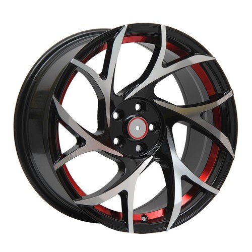 17X 8 Inch Black Machined Face Wheels Rim 5x100 Wheel 5 Lug ET 25 mm CB ...