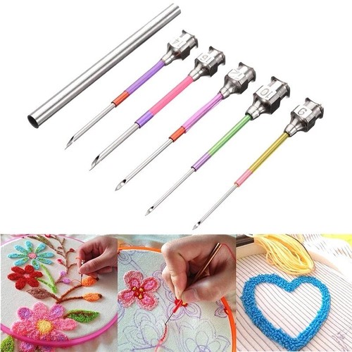 17PCS Embroidery Stitching Punch Needle Embroidery Pen With Thread ...