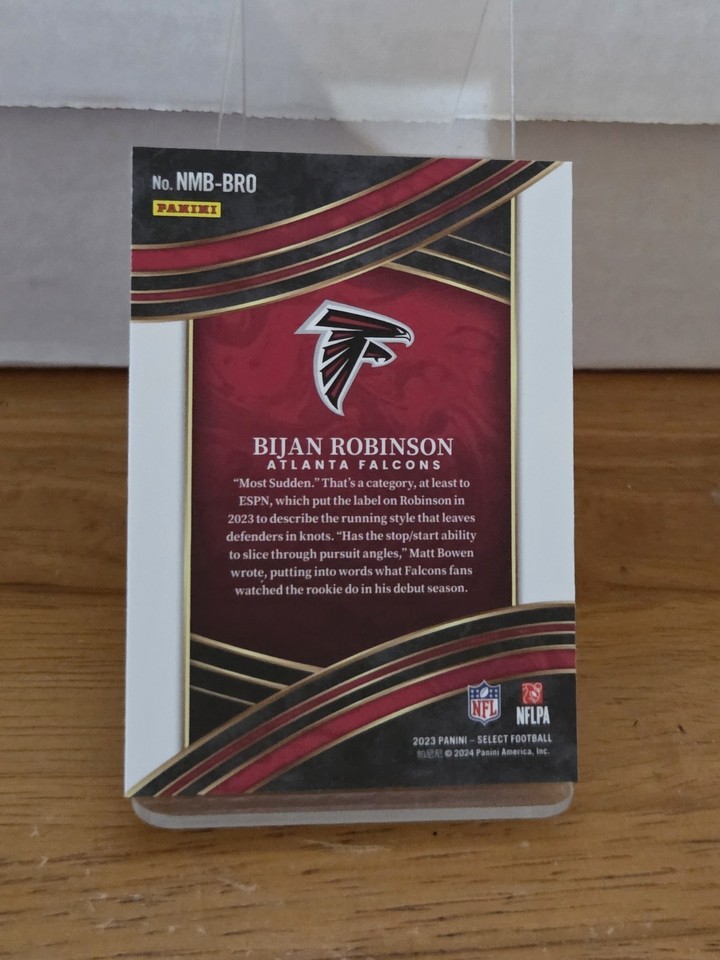 2023 PANINI SELECT RC BIJAN ROBINSON NUMBERS ROOKIE INSERT CARD #NMB ...