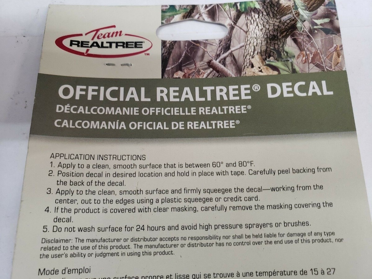 Decalcomanie Del Team Realtree 7 1/2 NUOVO Camo Realtree Green Mexico