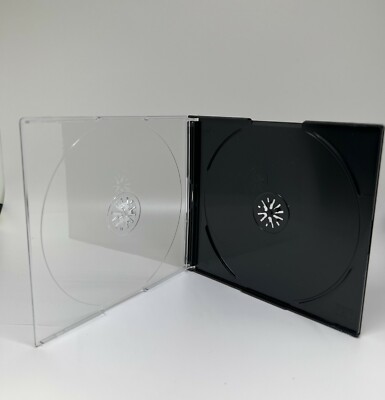 200 NEW TOP QUALITY 5.2MM SLIM DOUBLE (2) BLACK CD CASES | eBay
