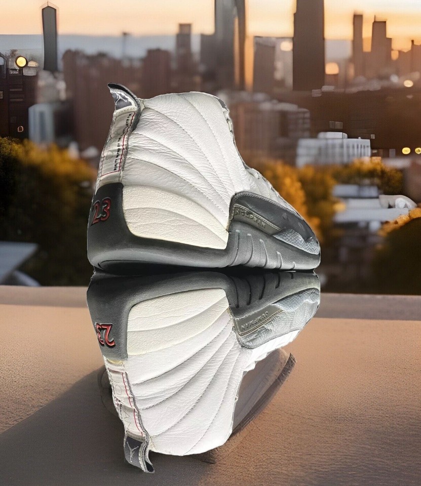 (VTG) AIR JORDAN 12 XII RETRO 2003’ WHITE/FLINT-GREY/SILVER MENS SIZE ...