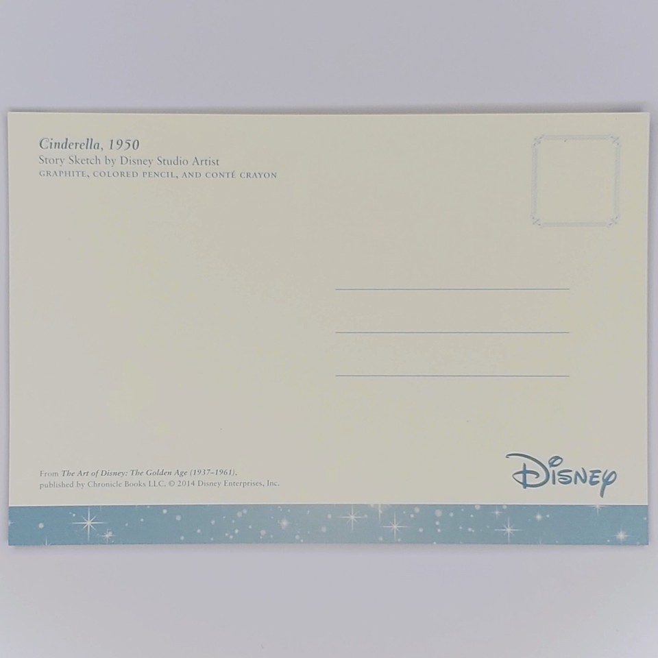 Cinderella Postcard Concept Art Disney Princess Graphite Colored 4x6 Clearance | eBay