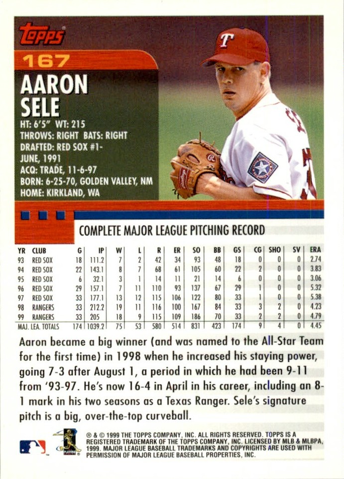 2000 Topps MLB Aaron Sele #167 | eBay