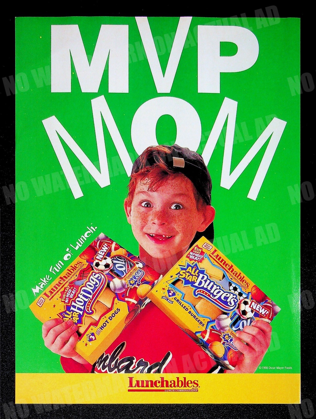 Oscar Mayer Lunchables Hot Dogs and Burgers 1998 Print Magazine Ad ...