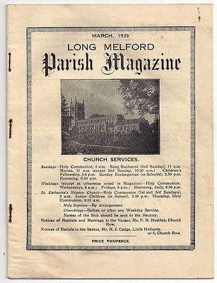 LONG MELFORD PARISH MAGAZINE. March 1939. | eBay