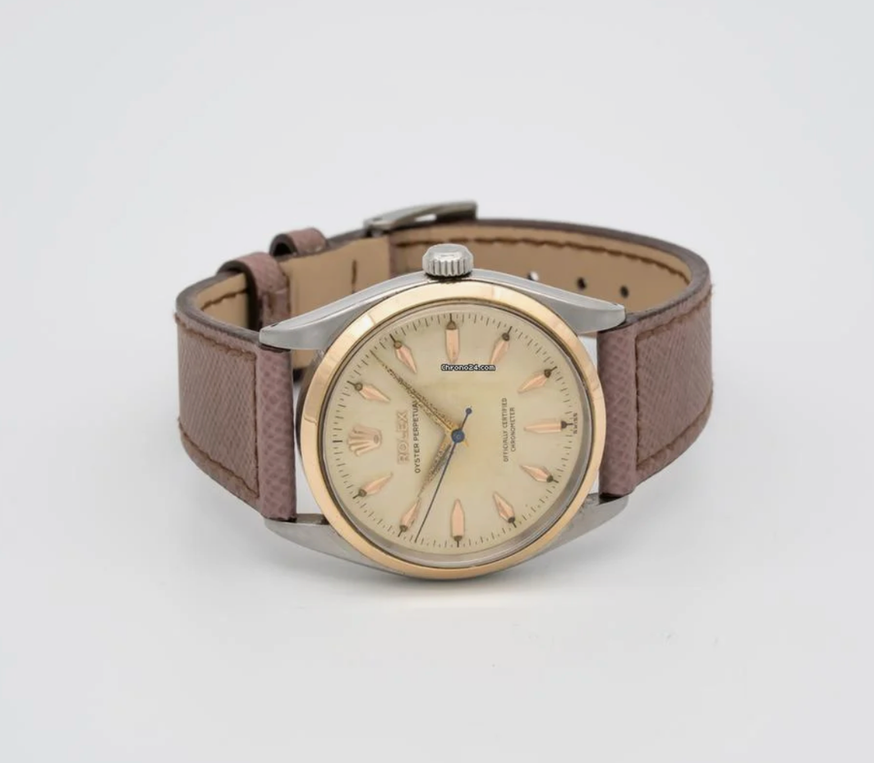 Rolex Oyster Perpetual 34 6564 Two Tone 18k Rose Gold | eBay